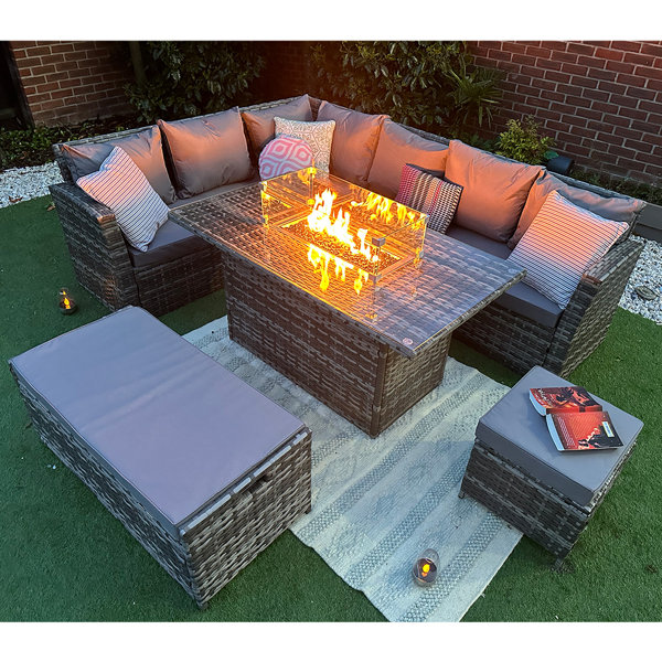 Monaco 9 Seater Rattan Dining Set With Rising Table Wayfair